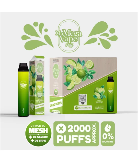 Puff Ma Méga Vape - Mojito 2000 Puffs